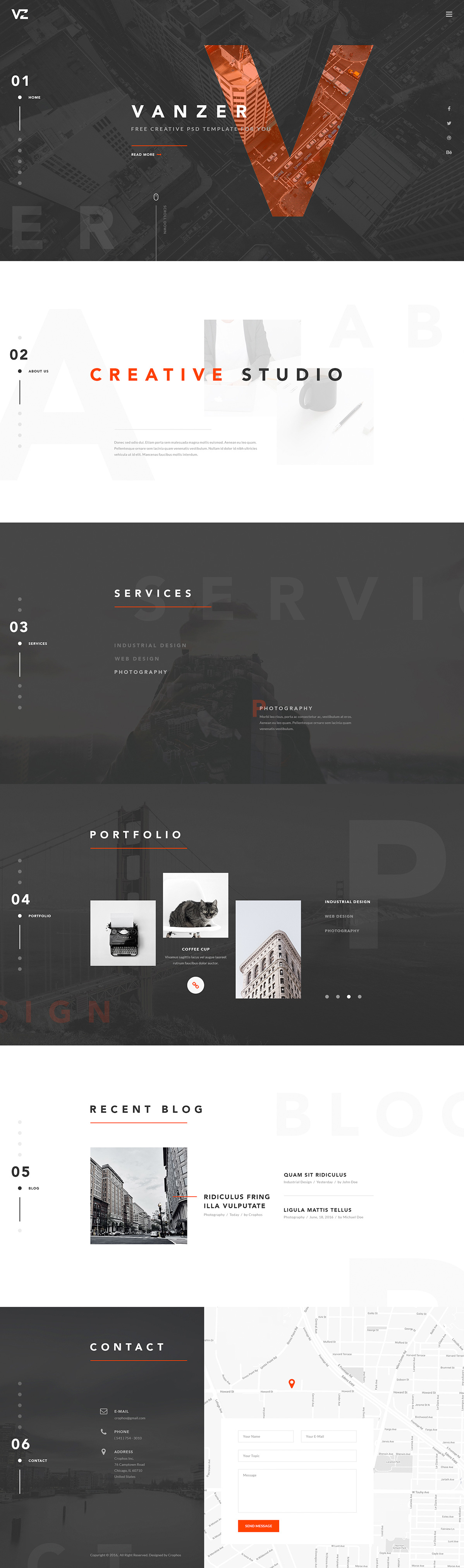 Vanzer Portfolio Website - Free Resource - Freebie Supply