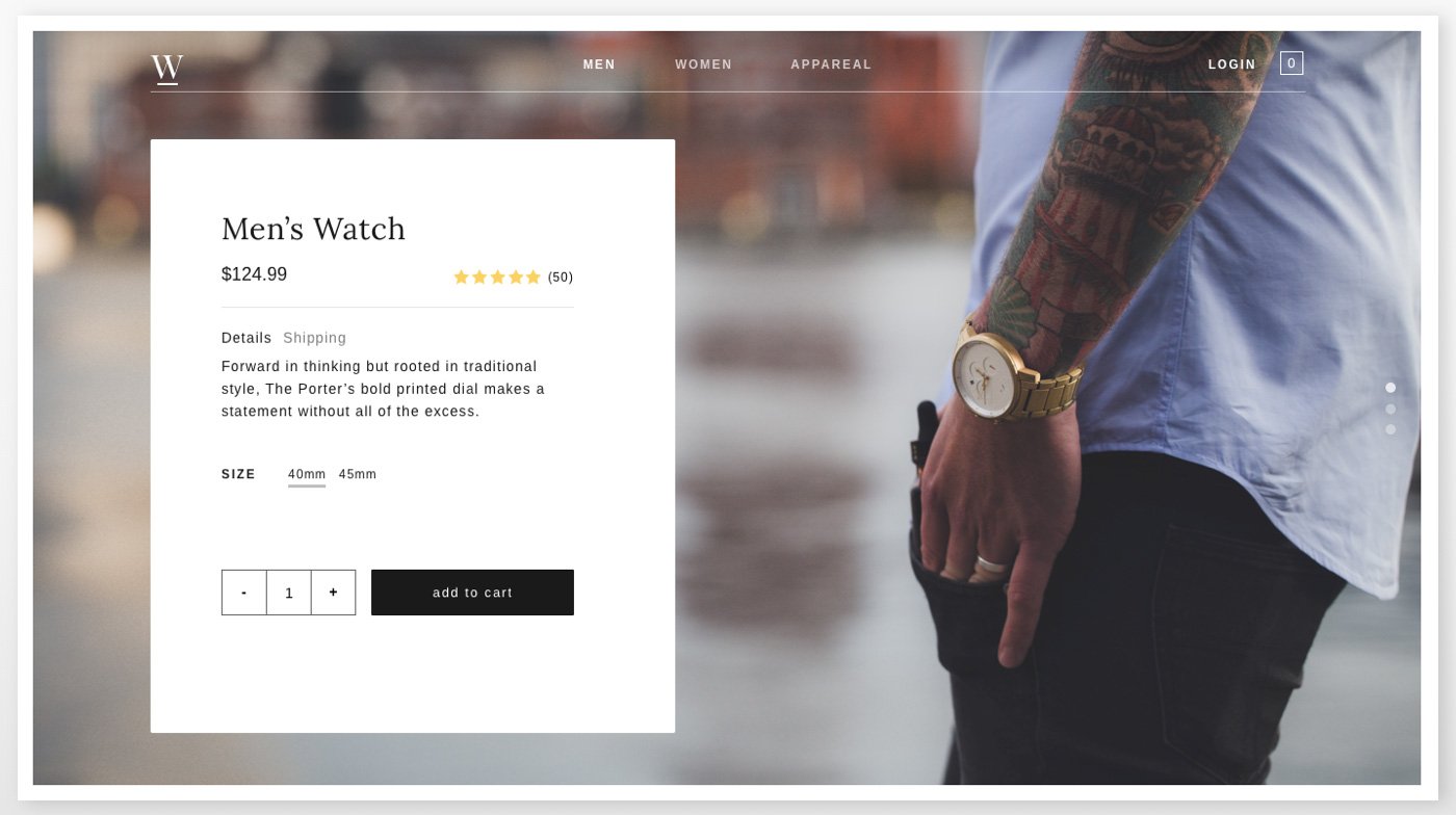Watch Product Page Template - Sketch Freebie - Freebie Supply
