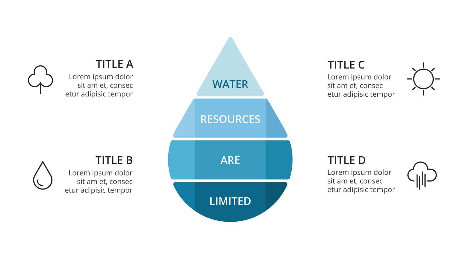Water Drop Infographic PSD - Freebie Supply