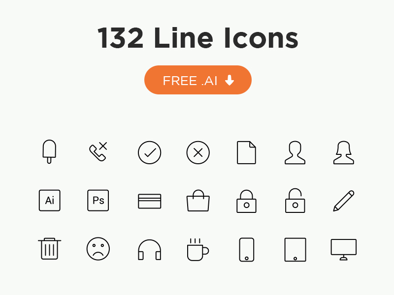 132 Line Icons by Doonnn - Freebie Supply