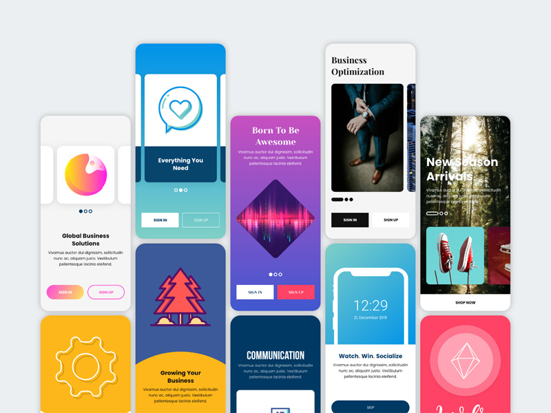 20 Adobe Xd Multi-Purpose Walkthrough Screens - Freebie Supply