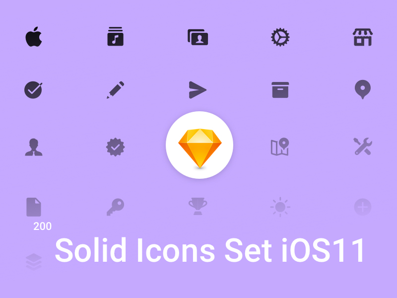 200 Solid Icons by Arthur Mineev - Freebie Supply