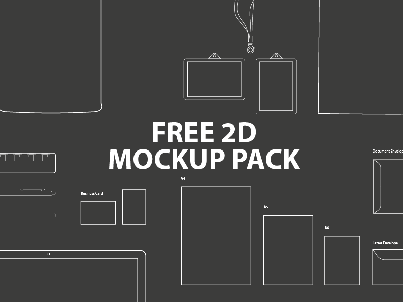 2D Line Mockups Pack - Freebie Supply