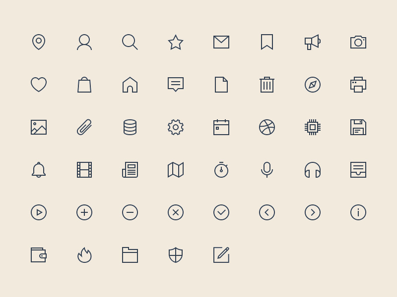 48 Linear Icons - PSD Freebie - Freebie Supply