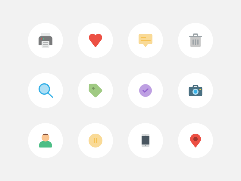 70 Essential Flat Icons - Freebie Supply