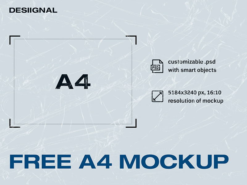 A4 Landscape Mockup - PSD Freebie - Freebie Supply