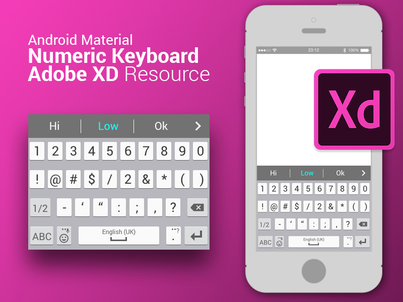 Android Material Numeric Keyboard for Adobe XD - Freebie Supply