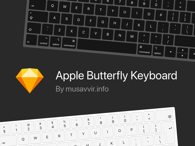 Apple Butterfly Keyboard Mockup - Freebie Supply