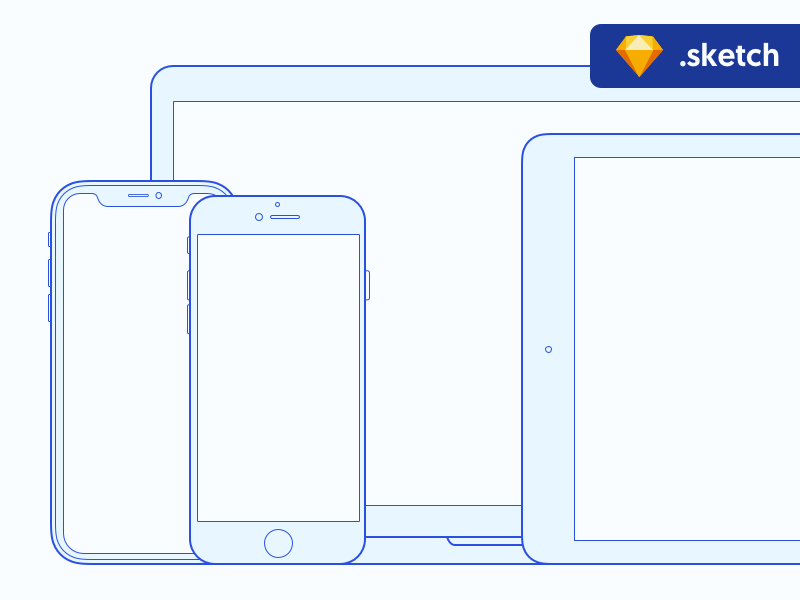 Apple Devices Outline Mockups made in Sketch - Freebie Supply