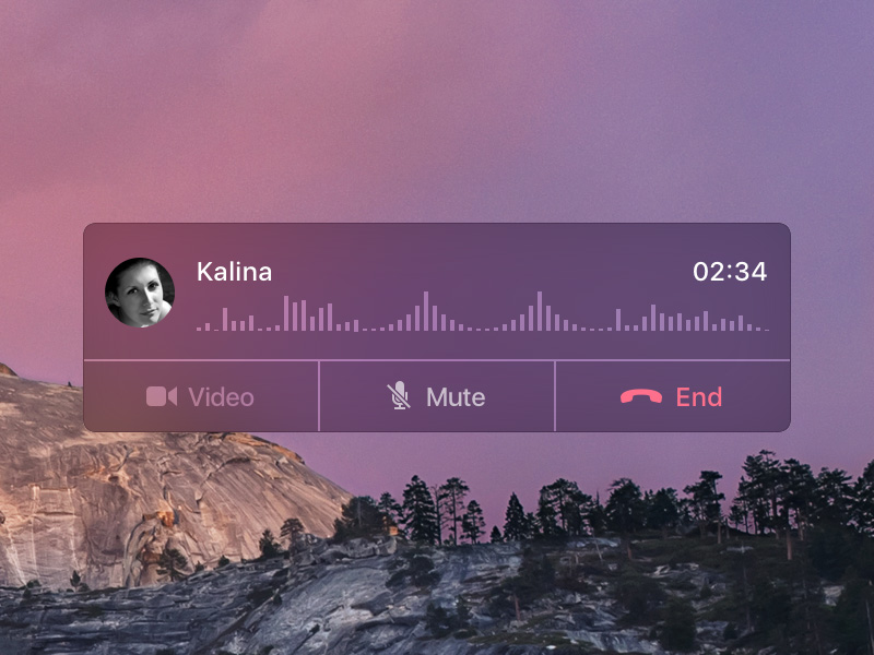 Apple FaceTime HUD Panel Concept by Darin Dimitroff - Freebie Supply