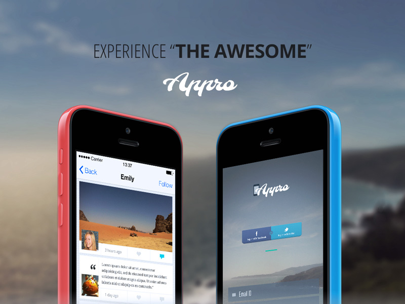 Appro App Template in PSD - Freebie Supply