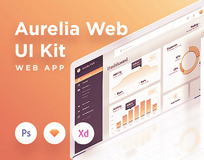 Aurelia Web - Elegant Dashboard Web App UI Kit - Adobe XD UI Kit - Freebie Supply