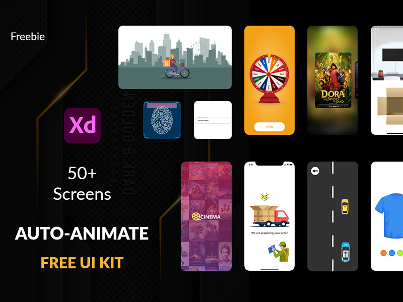 Auto-Animate Xd UI Kit - Freebie Supply