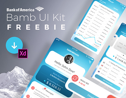 Adobe XD UI Kit - Bank of America - Freebie Supply