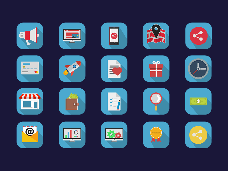 Basic Flat Icons - Free PSD - Freebie Supply