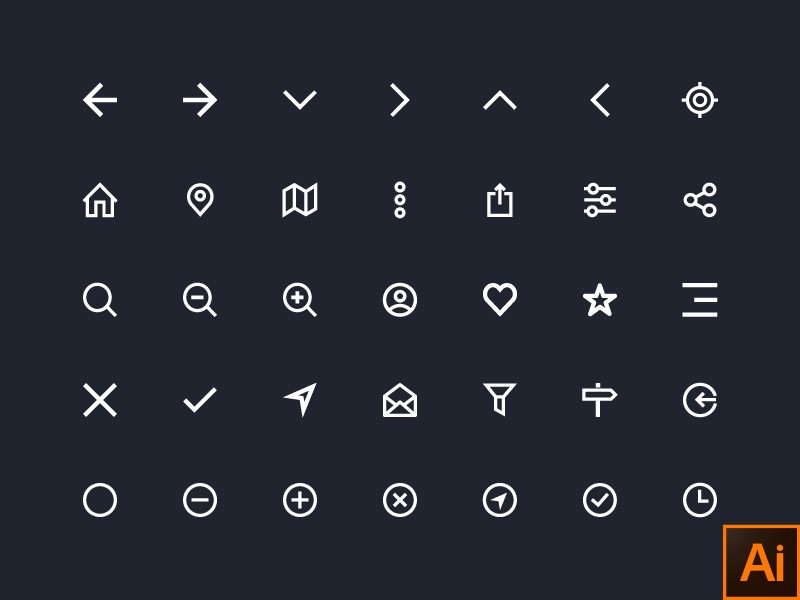 Basic Icon Set - Freebie Supply