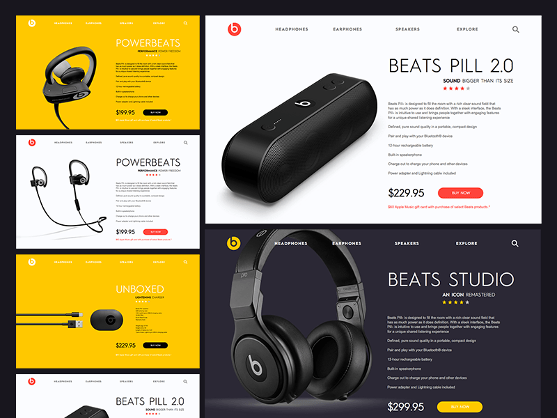Beats Website Redesign made in Sketch - Freebie Supply