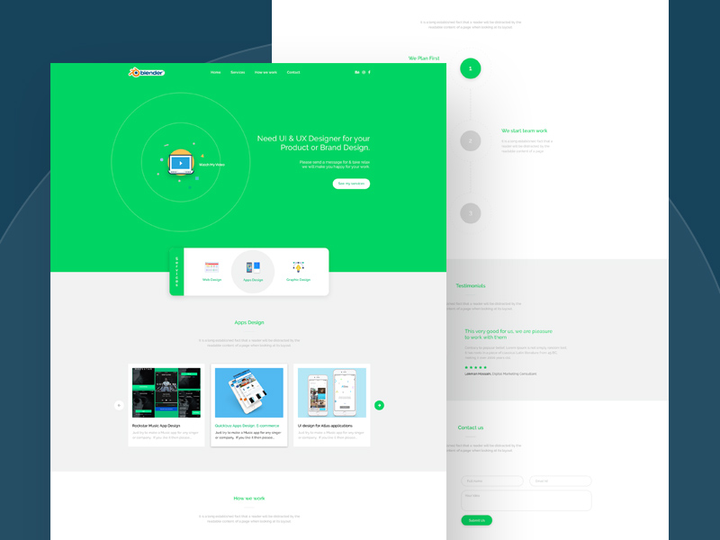 Blender Landing Page Design Concept PSD - Freebie Supply