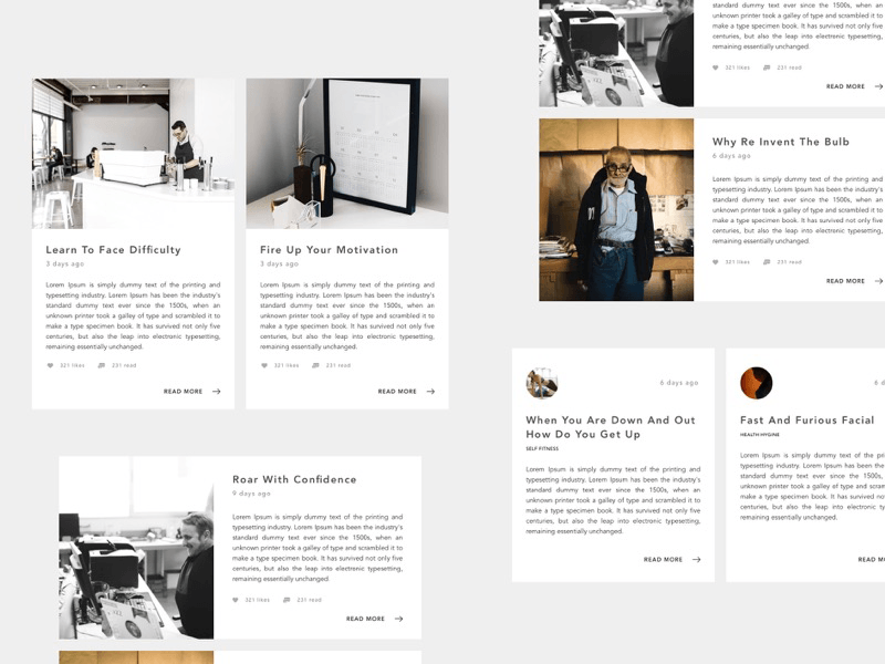 Card Layout UI Concept - Sketch Resource - Freebie Supply