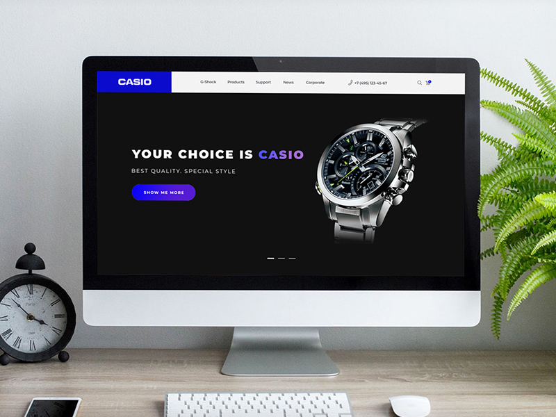 Casio Watch Redesigned PSD & AE Website Templates - Freebie Supply