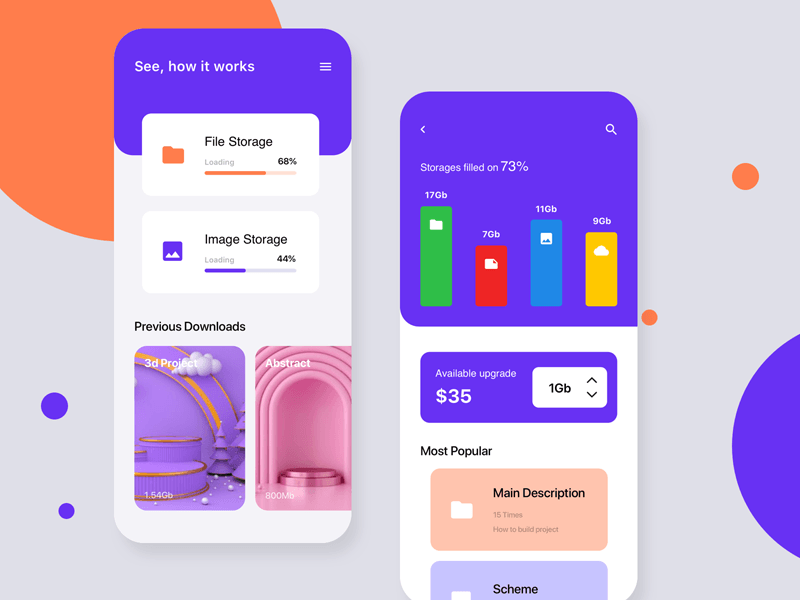 Cloud Storage App UI Concept - Freebie Supply