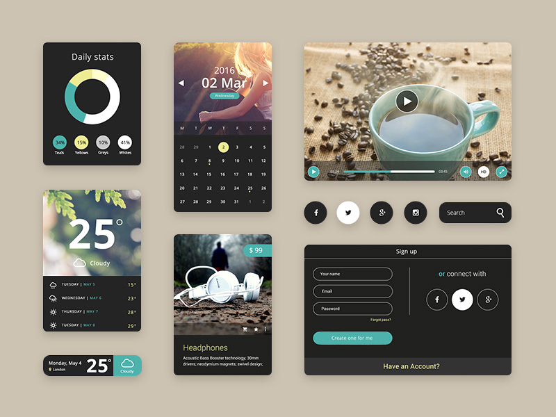 Creama UI Starter Kit : Free PSD - Freebie Supply