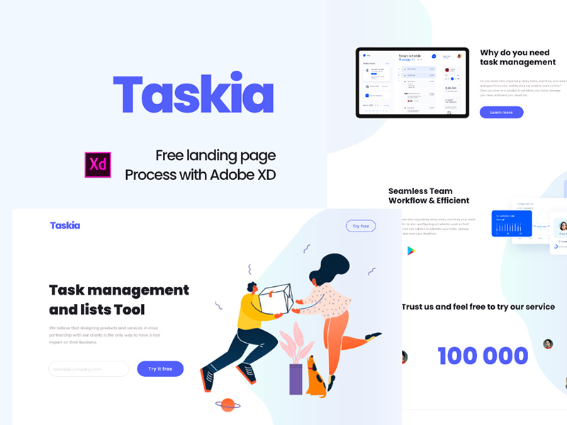 Task Management Website Template - Freebie Supply