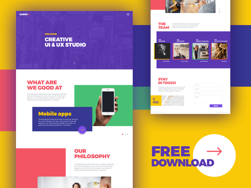 Creative Studio Website Template - Sketch Resource - Freebie Supply