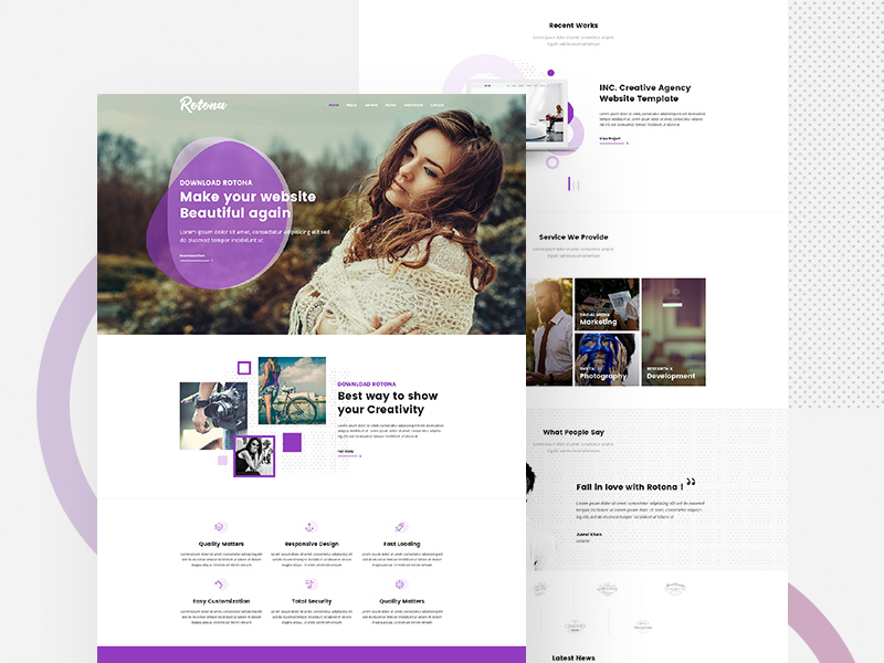 Creative Website Template - Rotona - Freebie Supply