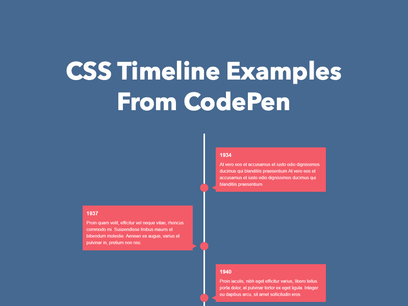 25 CSS Timeline Examples From CodePen 2018 Freebie Supply
