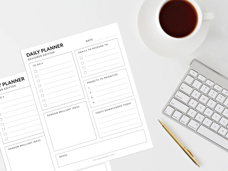 Printable Daily Planner for Creatives - Freebie Supply
