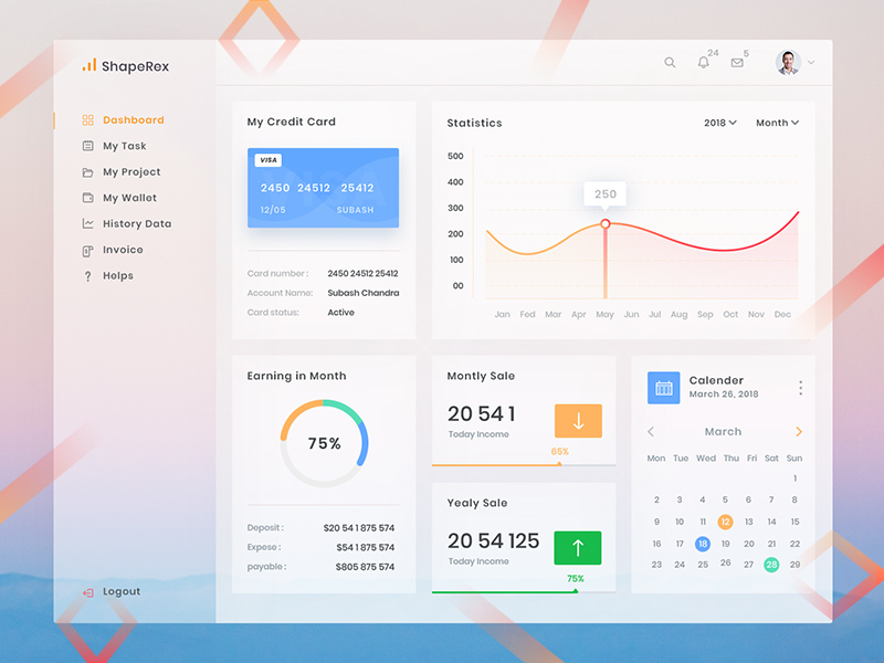 Dashboard Design Template - Free Resource - Freebie Supply