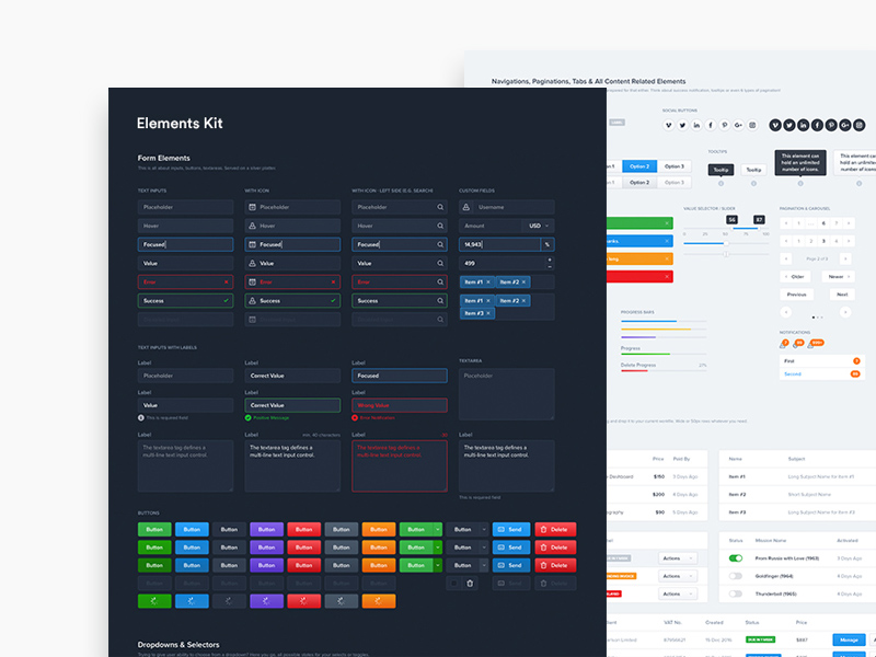 Quantum UI Kit Base Elements by Spline One - Freebie Supply
