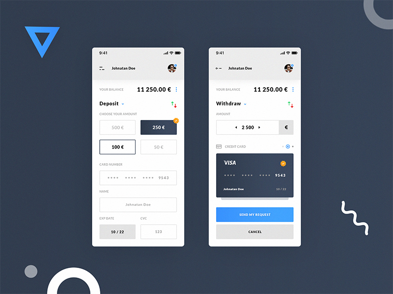 My Wallet iOS App Design PSD - Freebie Supply