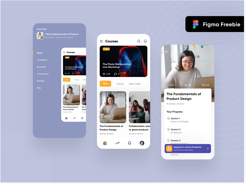 Design Learning Course App UI - Freebie Supply