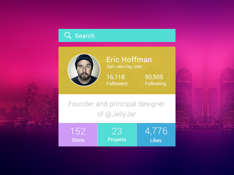 Designer Profile Widget - Free PSD - Freebie Supply