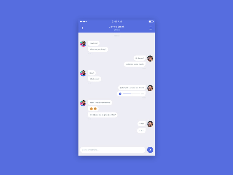 Direct Messaging App UI - Free PSD - Freebie Supply