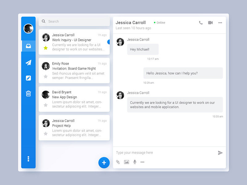 Direct Messaging App - PSD Freebie - Freebie Supply