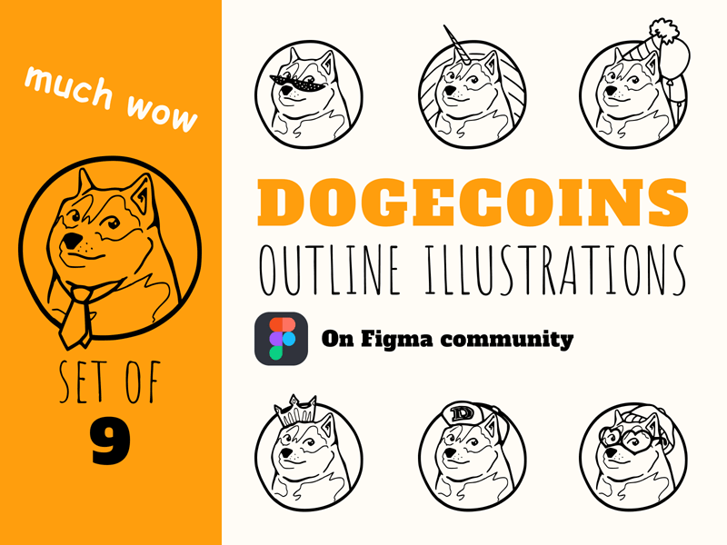 Dogecoin Illustrations Pack - Freebie Supply
