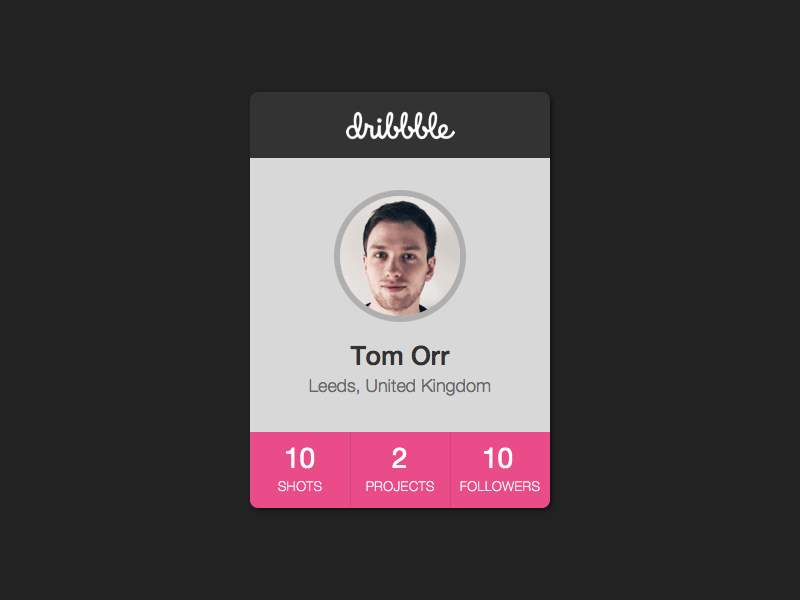 Dribbble User Profile - Free Sketch - Freebie Supply