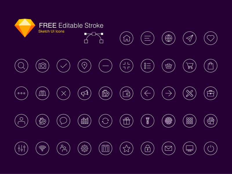 Editable Stroke Icons by Renato Mattos - Freebie Supply