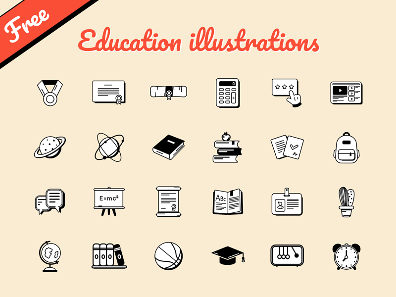 Education Icons Pack - Freebie Supply