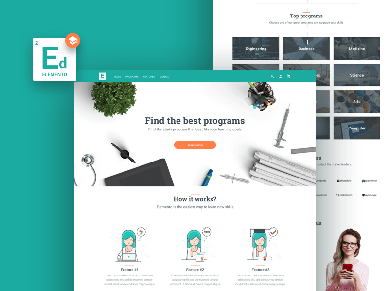 Education Website Template - Free Sample - Freebie Supply