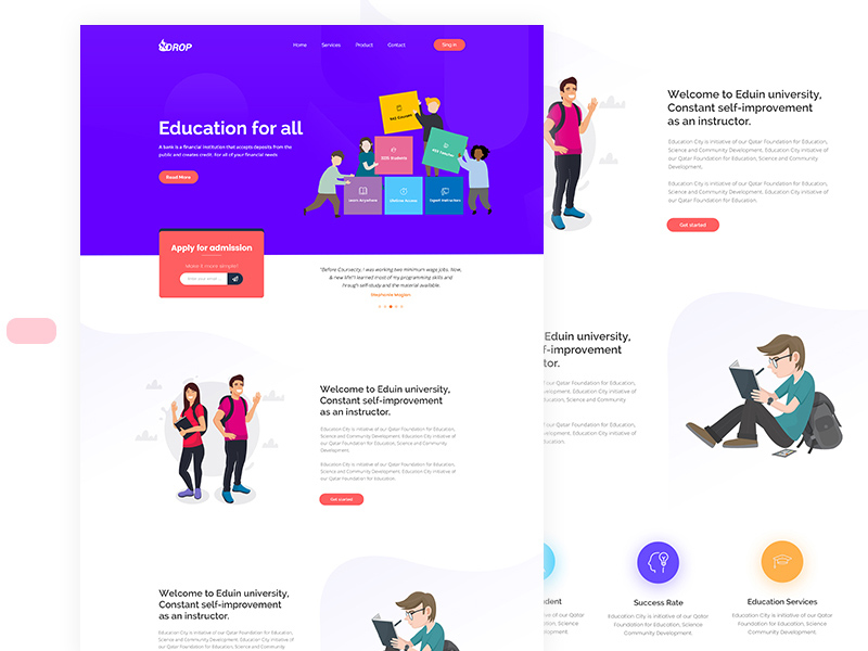 Education Website Template: Free PSD - Freebie Supply
