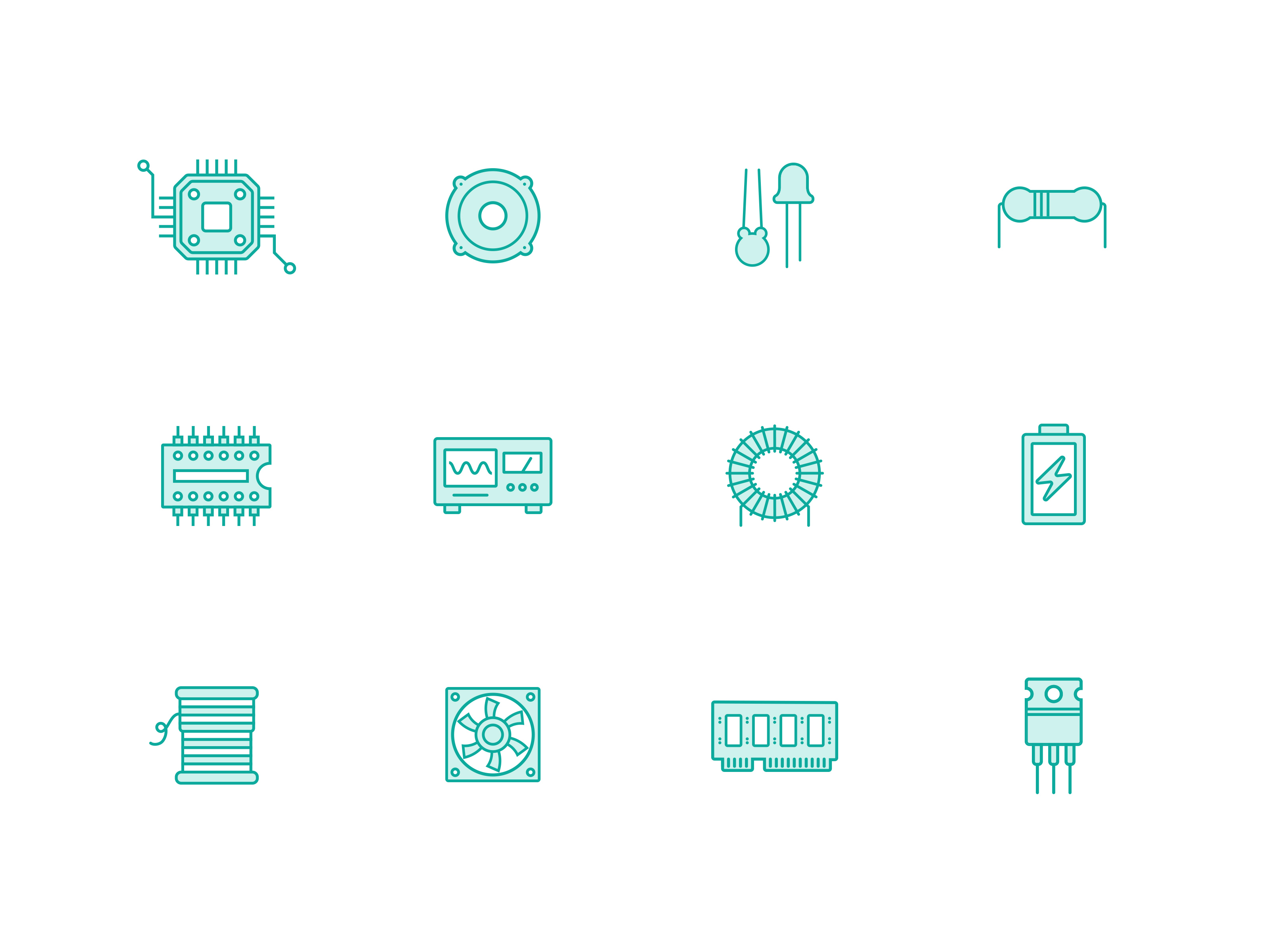 Electronics Components Icons - Freebie Supply
