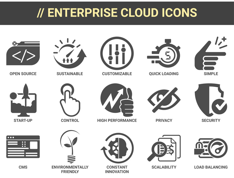 Enterprise Cloud Icons - Freebie Supply