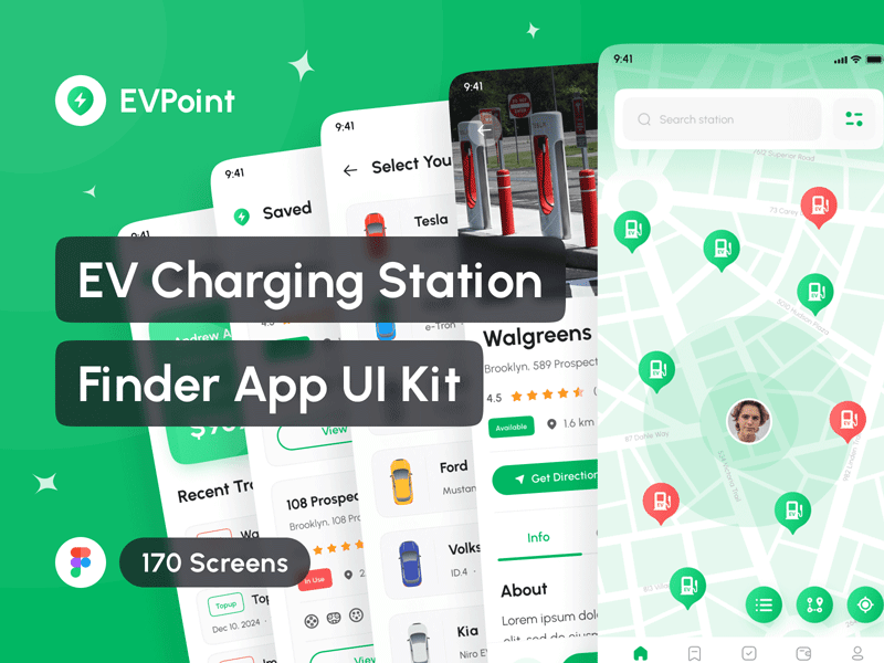 EV Charging Station Finder App Kit (EVPoint) - Freebie Supply