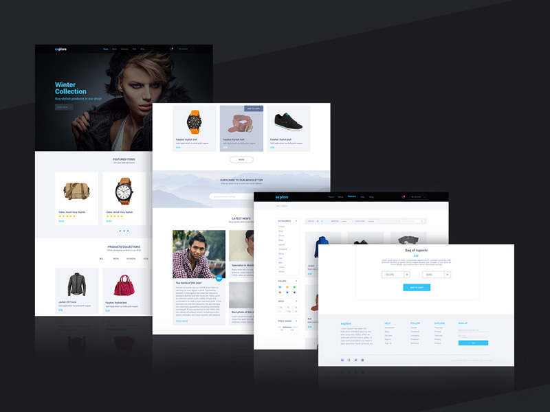 Explore Ecommerce Template - Free Resource - Freebie Supply
