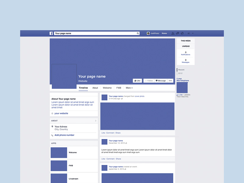 Facebook Page Mockup - PSD Freebie - Freebie Supply