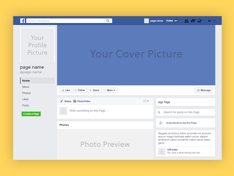 Facebook Page Mockup PSD - Freebie Supply